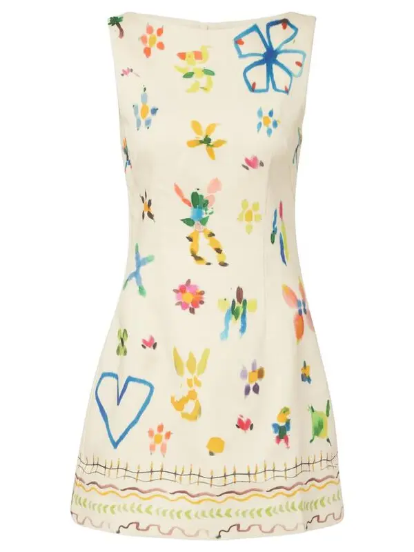 ALEMAIS Alémais Sidi Floral Linen-blend Minidress - Multicoloured