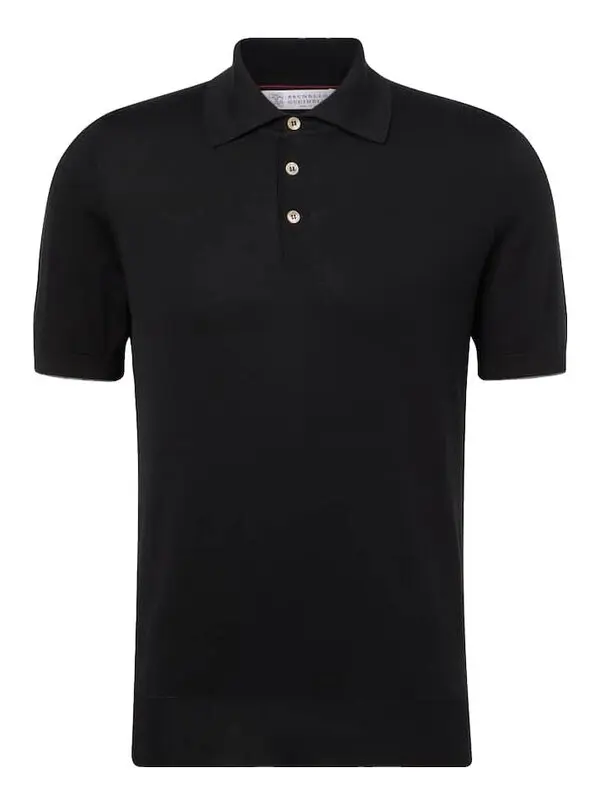 Brunello Cucinelli Cotton Piqué Polo Shirt - Black