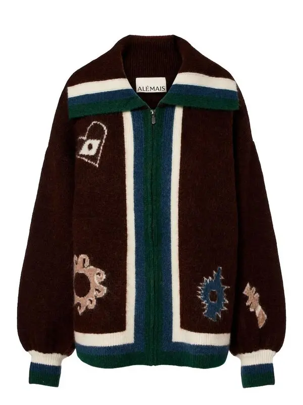 ALEMAIS Alémais Maroc Intarsia Cardigan - Brown