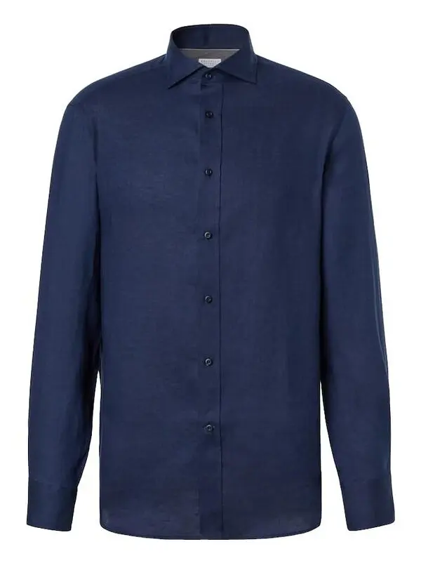 Brunello Cucinelli Linen Shirt - Blue