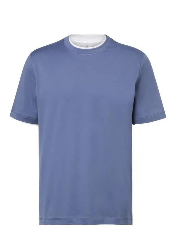 Brunello Cucinelli Cotton Jersey T-shirt - Blue