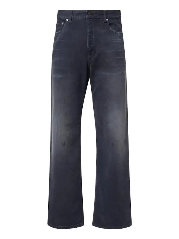 Balenciaga Faded Straight Jeans - Blue