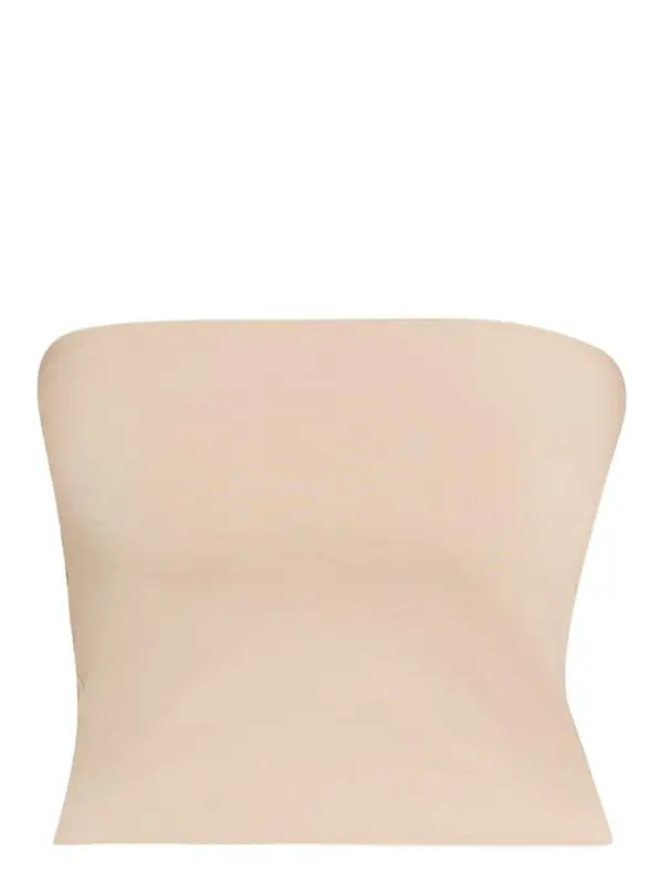 Brunello Cucinelli Strapless Jersey Crop Tube Top - Talc