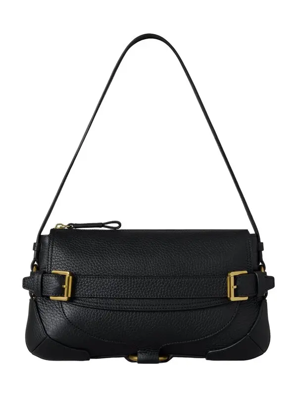 Mulberry Lennox Shoulder Bag - Black Heavy Grain