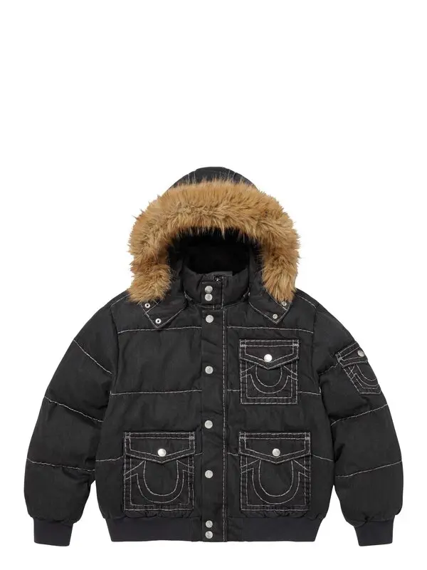 Supreme X True Religion Puffer Jacket - Black