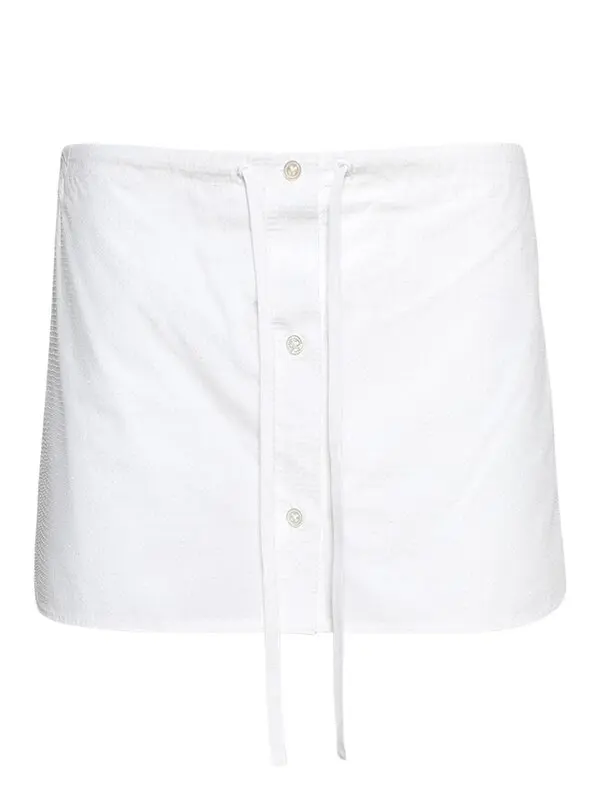 Alexander Wang Hotfix Drawstring Mini Skort - White