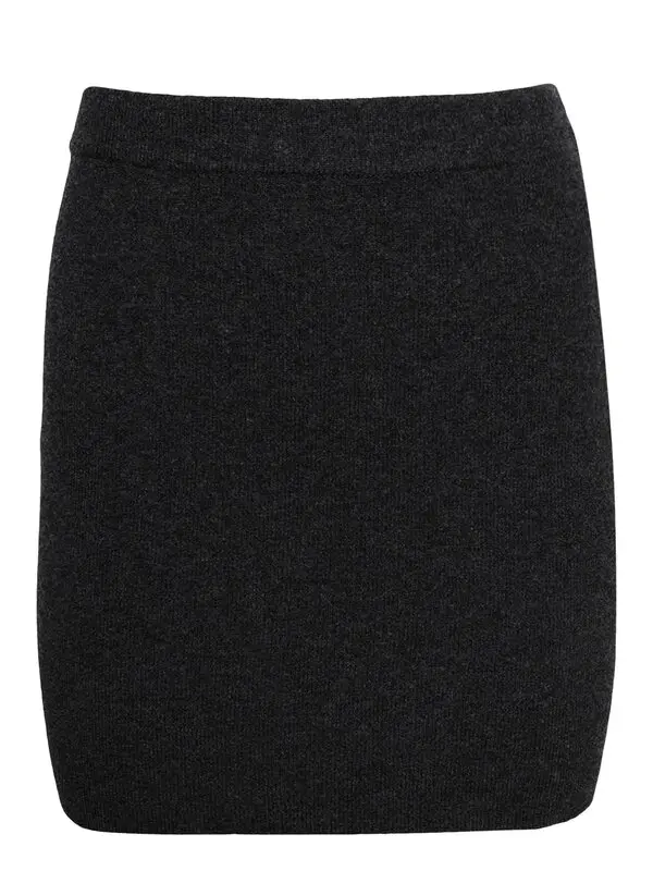 Alexander Wang Mini Skirt With Knit Logo Patch - Grey
