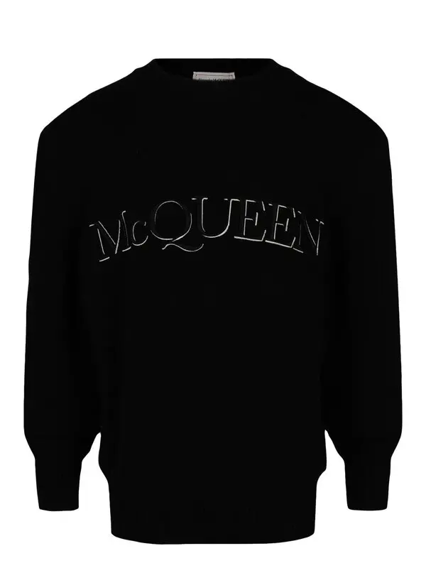 Alexander McQueen Logo Embroidered Sweater - Black