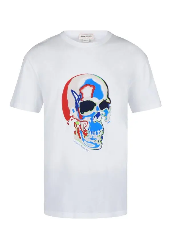 Alexander McQueen Solarized Skull Graphic T-shirt - White