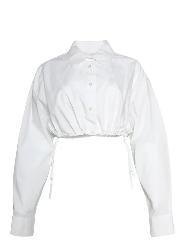 Alexander Wang Hotfix Drawstring Cropped Buttondown - White