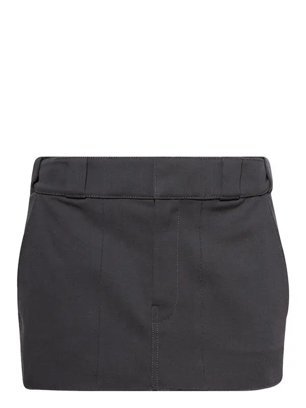 Alexander Wang Mid-rise Workwear Skort With Distressed Crease - Grey