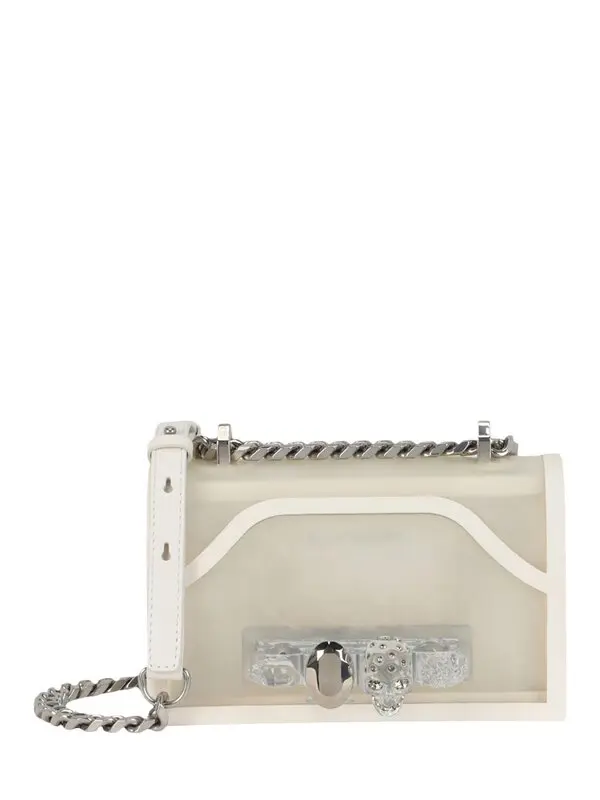 Alexander McQueen Mini Jeweled Shoulder Bag - White