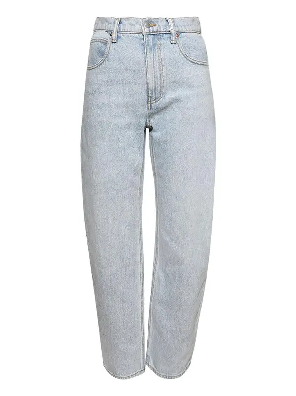 Alexander Wang Zipped Back Leg Slit Rounded Jean - Blue