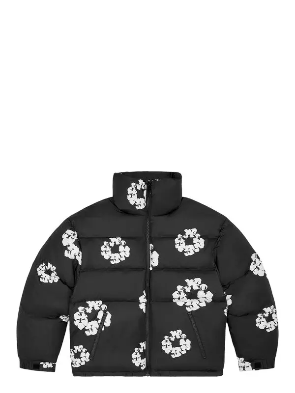 DENIM TEARS Cotton Wreath Puffer Jacket - Black
