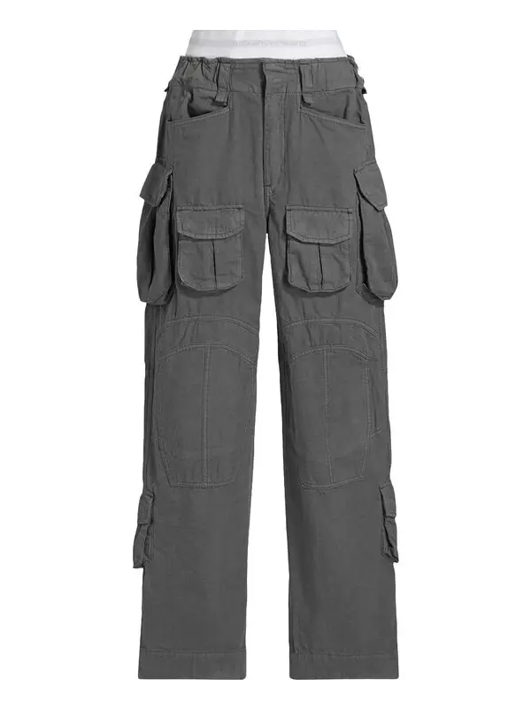 Alexander Wang Cargo Pant With Logo Elastic - Green