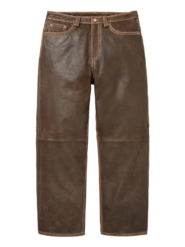 Supreme X True Religion Loose Fit Leather Pant - Brown