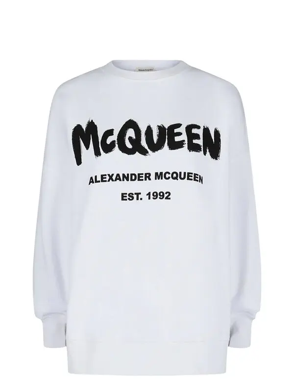 Alexander McQueen Graffiti Logo Sweatshirt - White