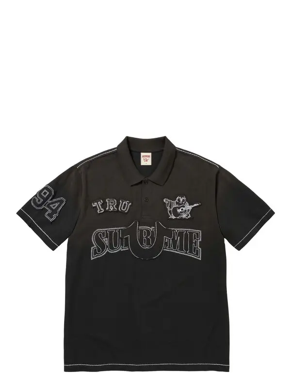 Supreme X True Religion Appliqué Polo - Black