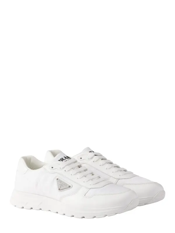 Prada Prax 01 Re-nylon And Brushed Leather Sneakers - White