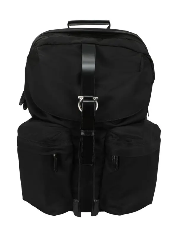 FERRAGAMO Gancini Technical Backpack - Black
