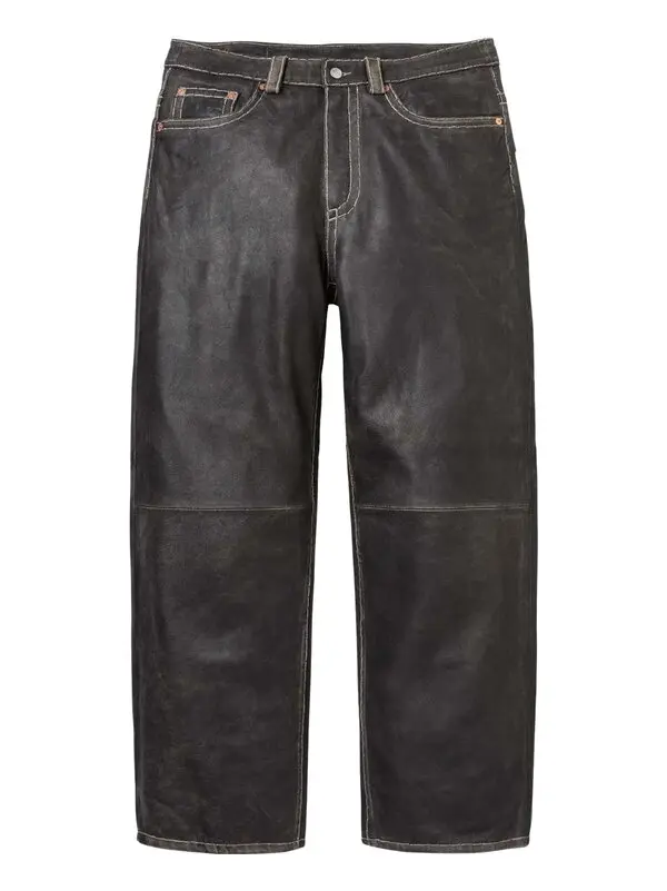 Supreme X True Religion Loose Fit Leather Pant - Black