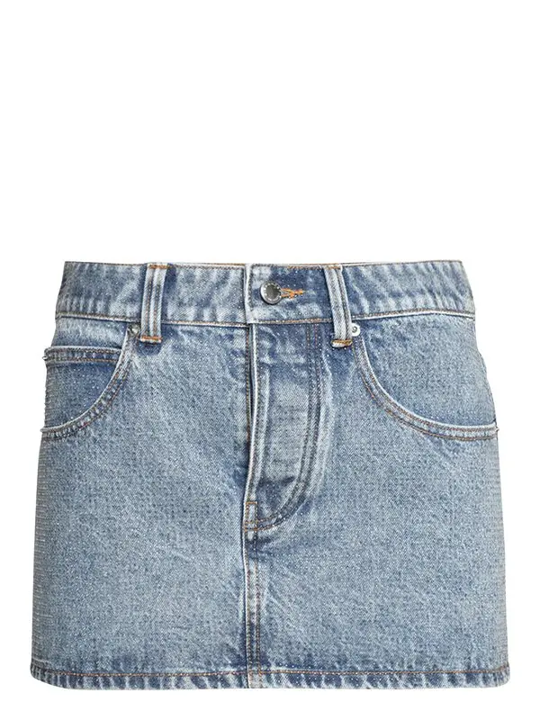 Alexander Wang Mini Skirt With Bead Hotfix - Blue