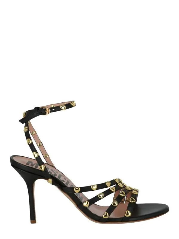 Moschino Stud-embellished Heel Sandals - Black