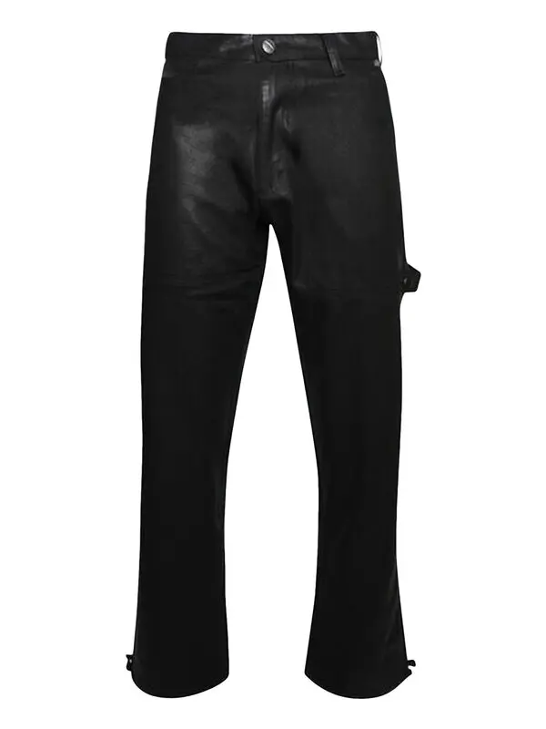 Rhude Oil Stain Reza Double Knee Jeans - Black