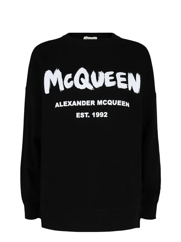 Alexander McQueen Graffiti Logo Sweatshirt - Black