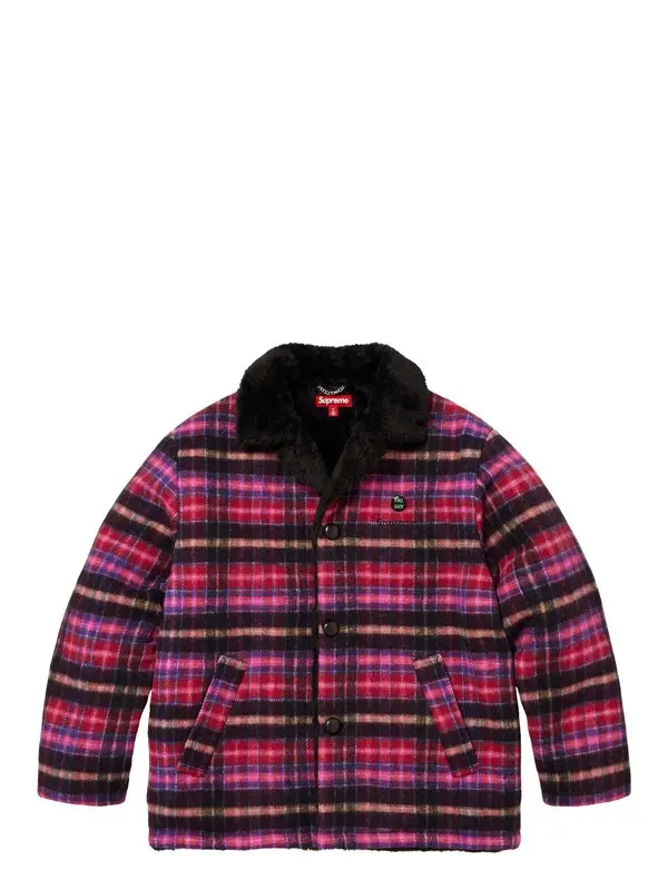Supreme Plaid Car Coat - Pink