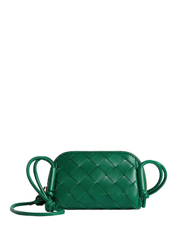 BOTTEGA  VENETA Bottega Veneta Intrecciato Nappa Leather Pouch - Jungle