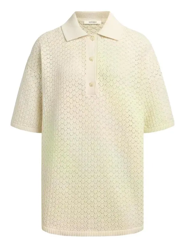 12 STOREEZ Cotton Knit Polo Top - Neutrals