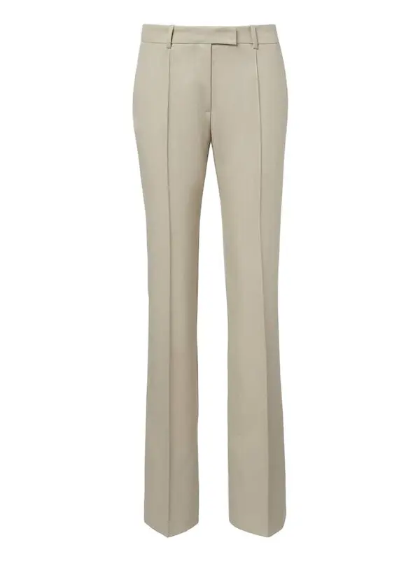 Attico Low-rise Straight Wool Pants - Grey