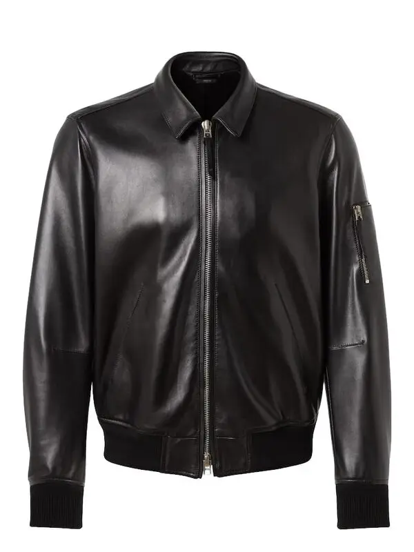 TOM FORD Leather Blouson Jacket - Black