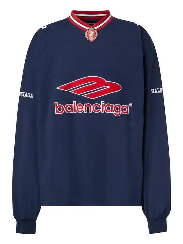 Balenciaga 3b Sports Icon Cotton Jersey T-shirt - Blue