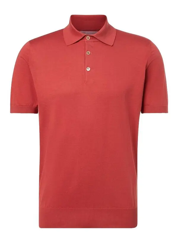 Brunello Cucinelli Cotton Pique Polo Shirt - Red