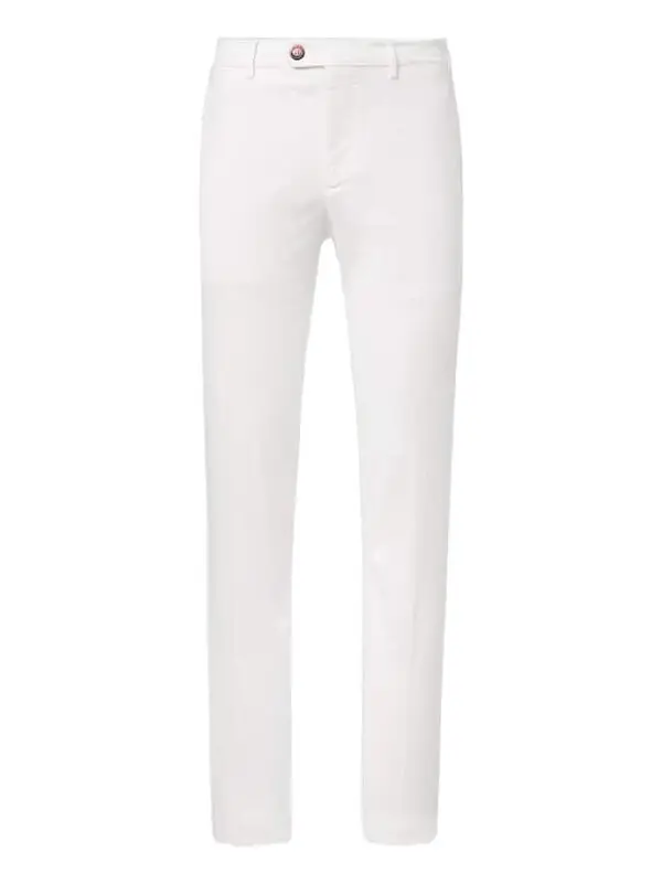 Brunello Cucinelli Cotton-blend Slim Pants - White