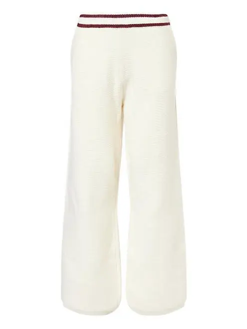 THE COUTURE CLUB Contrast-stripe Straight-leg Knitted Jogging Bottoms - Offwhite