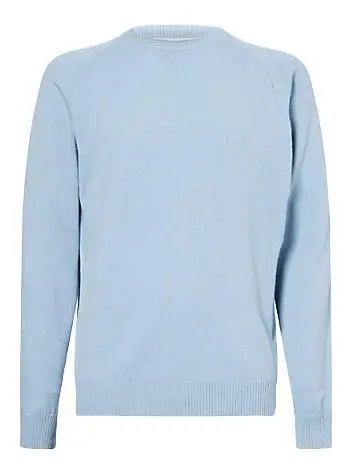 Derek Rose Finley Cashmere Knitted Jumper - Blue