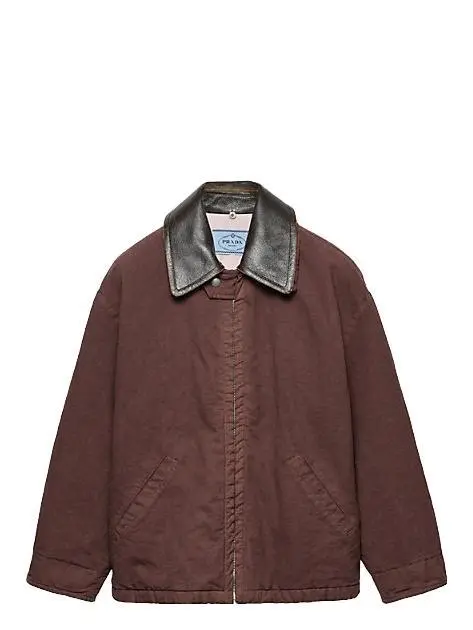 Prada Canvas Caban Jacket - Burgundy