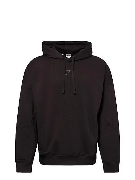 GYMSHARK Power Relaxed-fit Cotton-blend Hoodie - Black/asphalt Grey