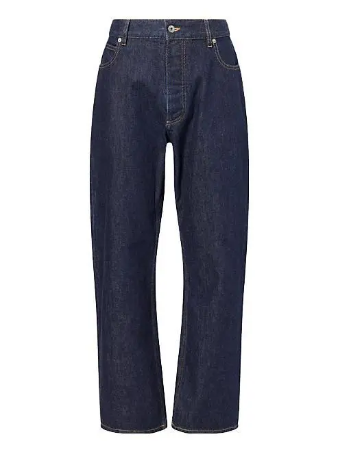 Bottega Veneta Contrast Topstitch Wide-leg Denim Jeans - Indigo