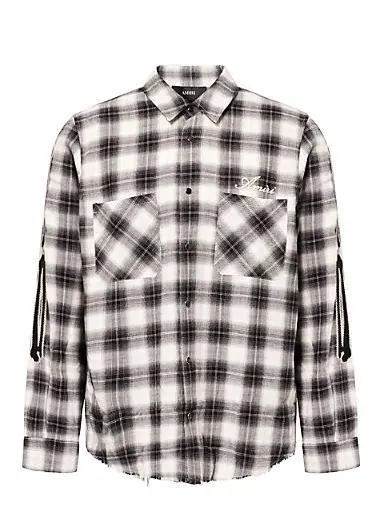 Amiri Bones Flannel Cotton Overshirt - Black