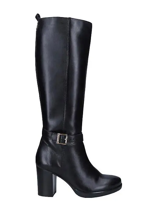 Carvela Wide-fit Leather Heeled Knee-high Boots - Black