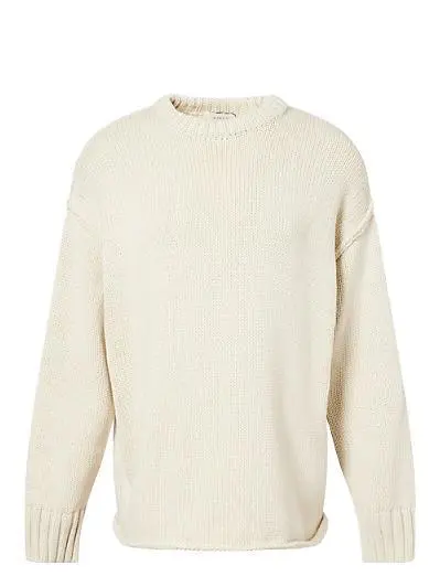 Dissh Longline Cotton And Merino Wool-blend Knitted Jumper - Plaster