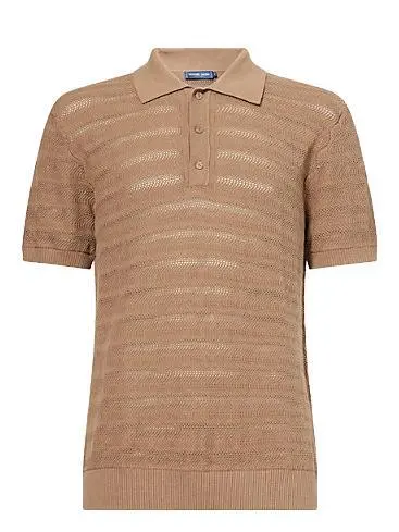 Frescobol Carioca Vidal Short-sleeve Mesh Polo Top - Khaki