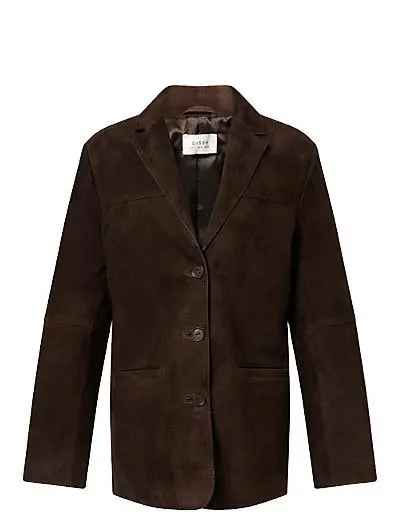 Dissh Hendrix Notch-lapel Suede Jacket - Bitter Chocolate