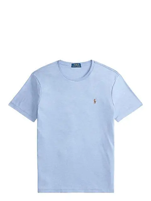 Polo Ralph Lauren Logo-embroidered Custom Slim-fit Cotton-jersey T-shirt - Blue Htr
