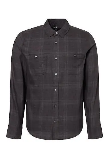 Paige Everett Checked Cotton Blend Shirt - Black Charcoal Plaid