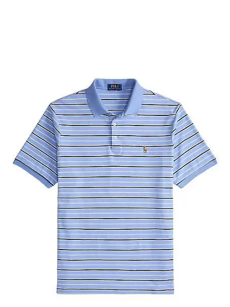 Polo Ralph Lauren Logo-embroidered Striped Cotton Polo Shirt - Blue